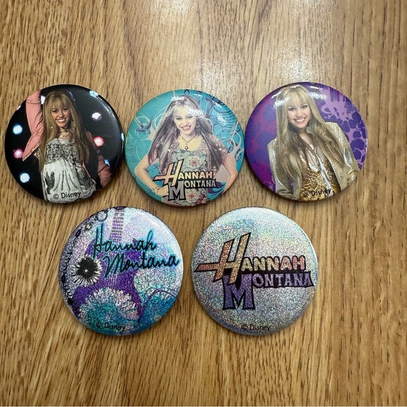 Disney | Other | Disney Hannah Montana Colorful Button Pin Collection ...